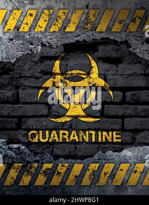 Quarantine, Wall with quarantine sign Stock Photo - Alamy