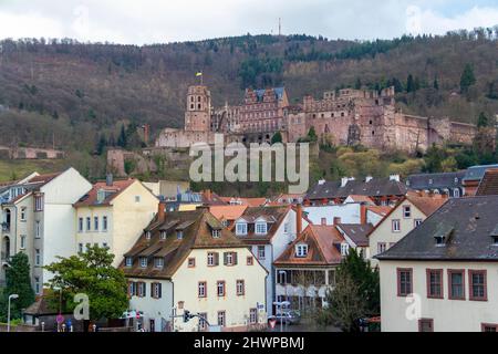 Impression of Heidelberg with Castle in Germany at winter time Stock ...