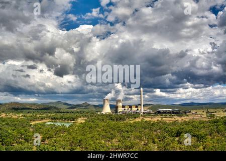 Aerial of Stanwell Power Generation a coal fired base load electric ...