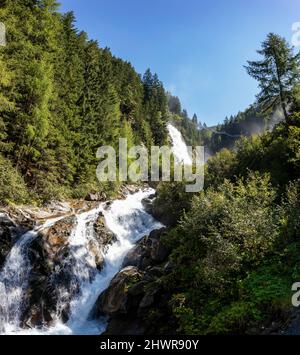 Oetztal Valley mountain river. Stuibenfall Waterfall. Österreich ...
