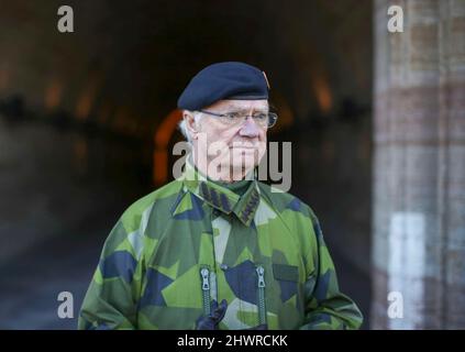 King Carl Gustaf attends a standard handover at the Life Regiment ...