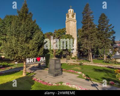 Bitola Macedonia, Clock Tower view from air Stock Photo - Alamy