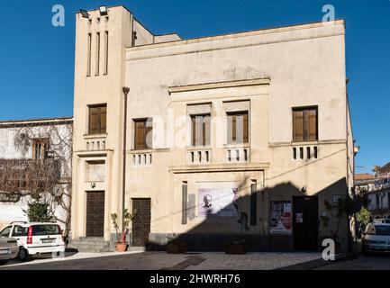 The old Casa del Fascio in Mascali, Sicily, Italy. The town was ...