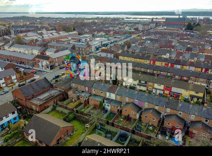 A mural of Ringo Starr, commissioned by Liverpool artist John Culshaw ...
