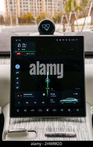 The infotainment screen and Nomi of a second generation Nio ES6 on a ...