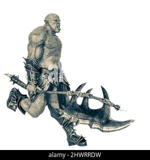 ogre man is angry in white background, 3d illustration Stock Photo - Alamy