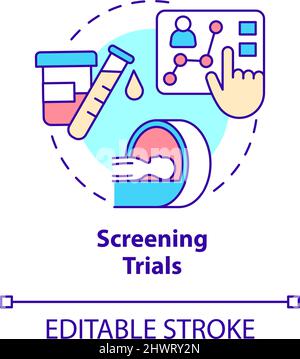 screening information line icon, outline symbol, vector illustration ...
