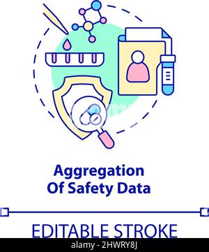 Data aggregation icon Vector symbol or sign set collection in black and ...
