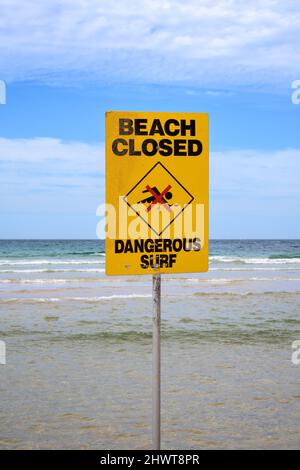 Beach closed dangerous currents and surf warning signs,Newport Beach ...