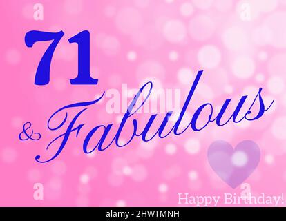 71st birthday card wishes illustration Stock Photo - Alamy