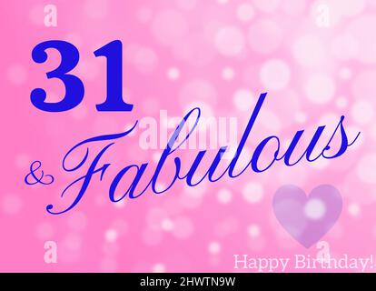 31st birthday card wishes illustration Stock Photo - Alamy