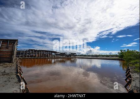 Marine salt industry in caribbean island Dominican republic.Cristal ...