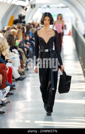 Model Marsella Rea walks on the runway at the Brandon Maxwell fashion ...
