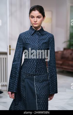 A model walks the runway at the MARCOS LUENGO fashion show during ...