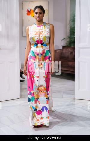 A model walks the runway at the MARCOS LUENGO fashion show during ...