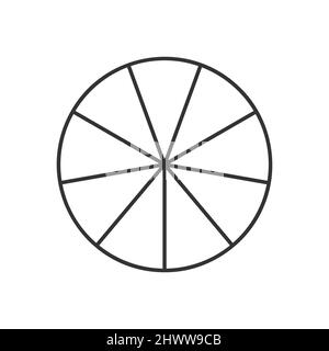Circle divided in 3 segments. Pie or pizza round shape cut in three ...
