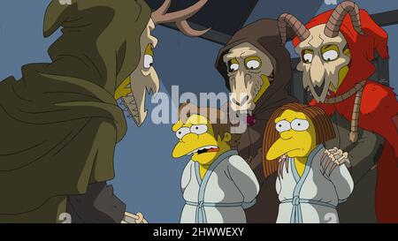 THE SIMPSONS, from left: Nelson Muntz, Kearney Zzyzwicz, Bart Simpson ...