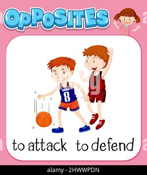 Attack and defend Opposite Words Stock Vector Image & Art - Alamy