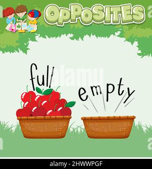 Opposite words for full and empty illustration Stock Vector Image & Art ...