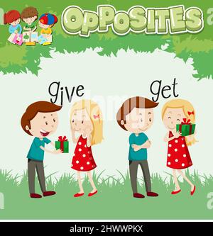 Opposite words for give and get illustration Stock Vector Image & Art ...