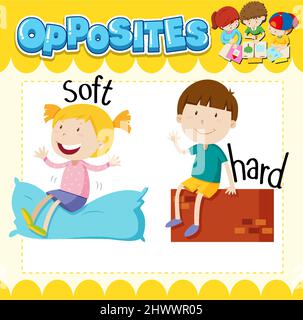 Opposite words for soft and hard illustration Stock Vector Image & Art ...