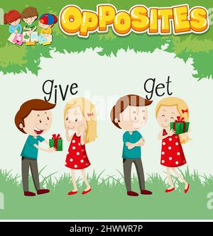Opposite words for give and get illustration Stock Vector Image & Art ...