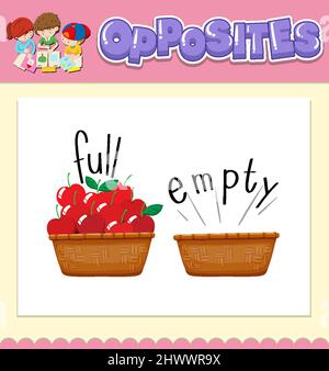 Opposite words for full and empty illustration Stock Vector Image & Art ...