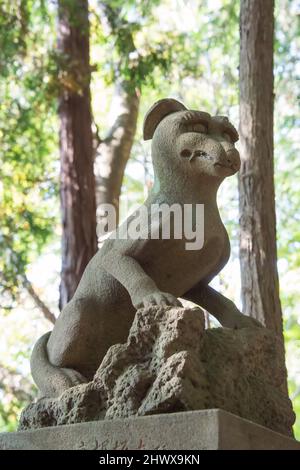 Guardian Wolfs of Kamayama Shrine in Yorii,Saitama,Japan Stock Photo ...