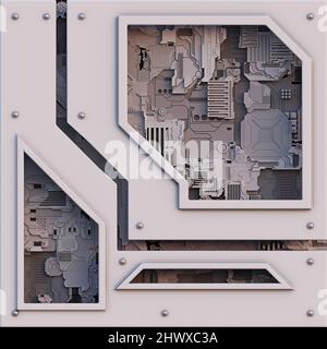 scifi panel, seamless technology wall background Stock Photo - Alamy