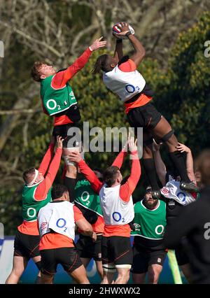 England's Maro Itoje wins a lineout during the Autumn International ...