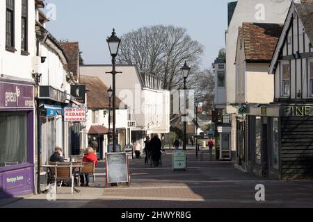 Shoppers High Street Old Harlow Essex Stock Photo - Alamy