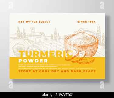 Fresh Local Turmeric Label Template. Abstract Vector Packaging Design ...