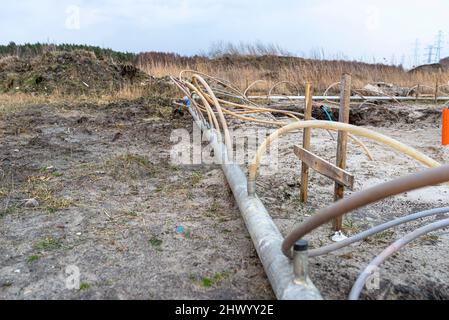 Wellpoint installation to get rid of high groundwater, visible metal ...