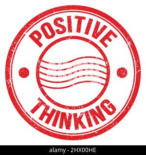 POSITIVE THINKING text written on green-black zig-zag stamp sign Stock ...