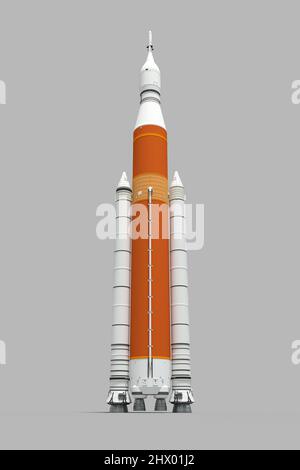 US rocket going to the moon - model and maps furnished by NASA - 3D ...