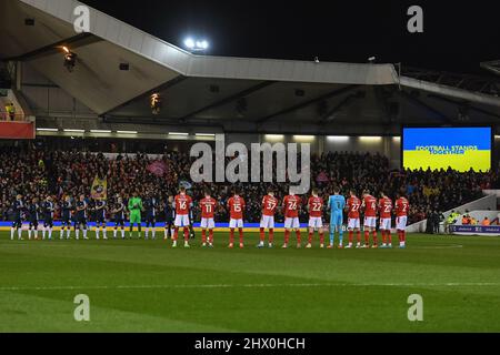 A minutes applause in support of Ukraine during the FA Cup match ...