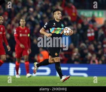 Lautaro Martinez of Inter celebrates a goal during the UEFA Champions ...