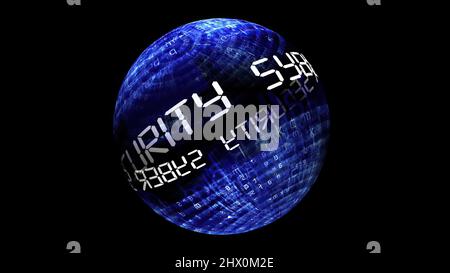 Syber security concept on rotating sphere Stock Photo - Alamy