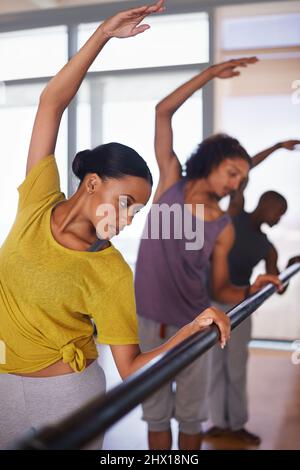 Friends and dance partners. a group of people practicing in a dance ...