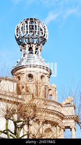 Rotating ball on the tower at the English National Opera's (ENO) London ...