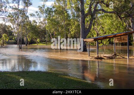 Oakey Creek floods at Gordon Park Oakey Stock Photo - Alamy