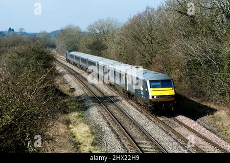 Chiltern Railways Mainline diesel train at Shrewley, Warwickshire, UK ...