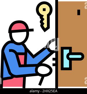 locksmith repairing color icon vector illustration Stock Vector Image ...
