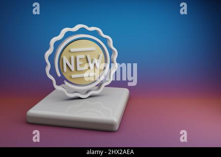 Beautiful abstract illustrations New Badge symbol icon on a fountain ...