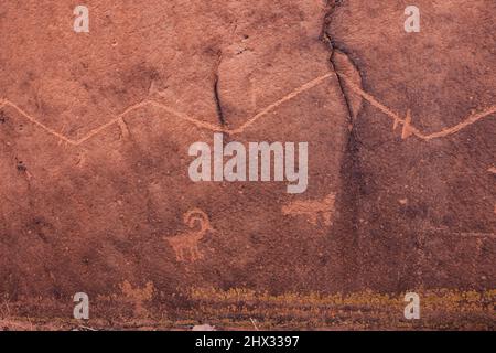 The Desecration Panel is a long group of rock art panels along the San ...