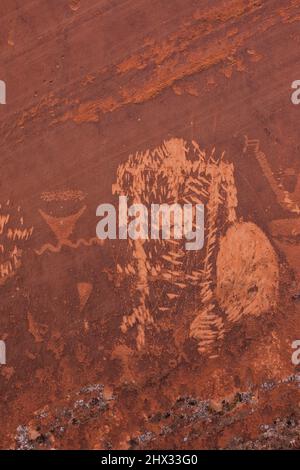 The Desecration Panel is a long group of rock art panels along the San ...