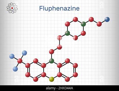 Fluphenazine antipsychotic drug molecule. Skeletal formula Stock Vector ...
