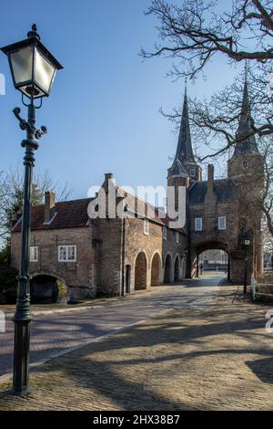 Eastern Gate (Oostpoort), old city gate of Delft, Netherlands Stock ...