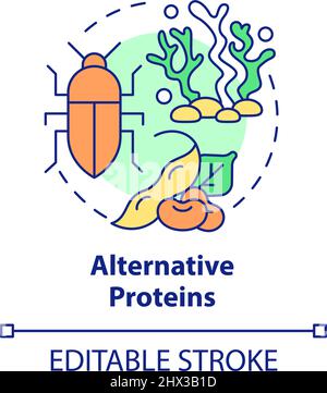 proteins vector icon editable stroke outline icons for web and mobile ...