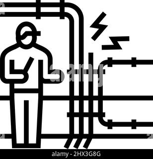 electrical fault finding line icon vector illustration Stock Vector ...